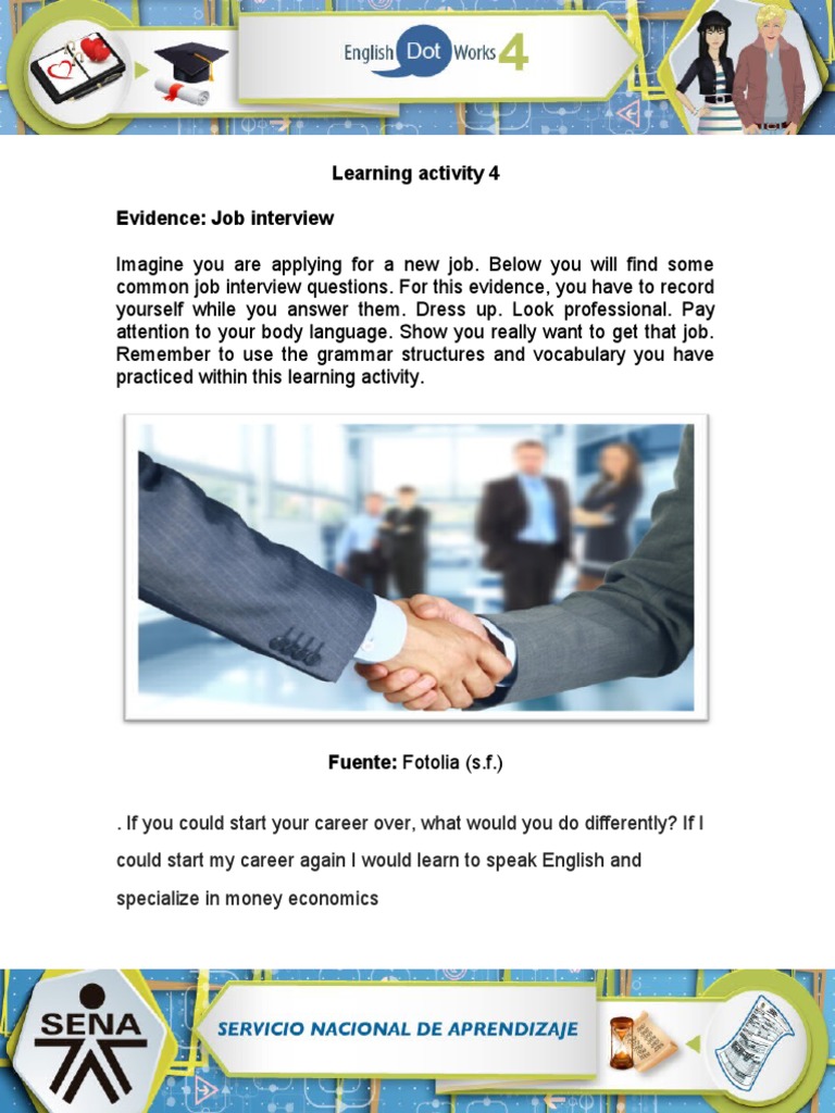 Learning Activity 4 Evidence: Job Interview | PDF | Job Interview ...