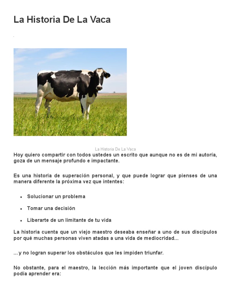 La Historia de La Vaca | PDF | Vacas | Pobreza