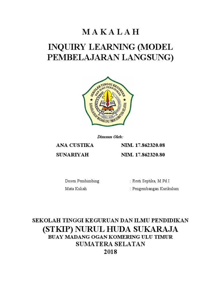 M A K A L A H Inquiry Learning Model Pem | PDF