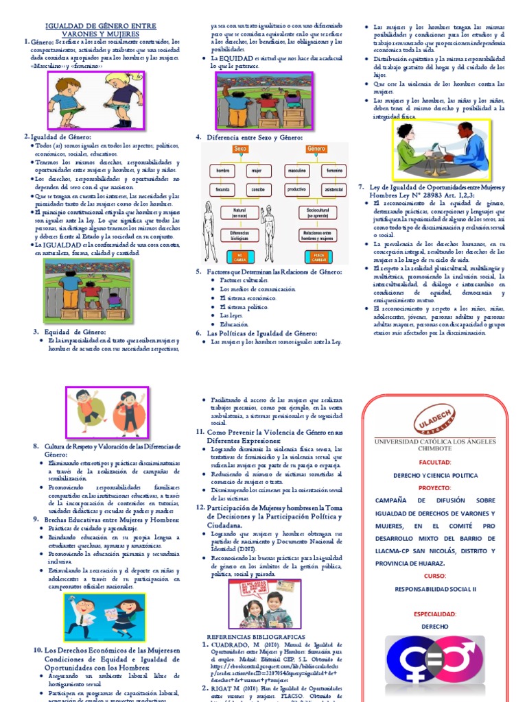 Triptico Igualdad de Genero | PDF | Igualdad de género | Estudios de género Triptico Igualdad de Genero | PDF | Igualdad de género | Estudios de género