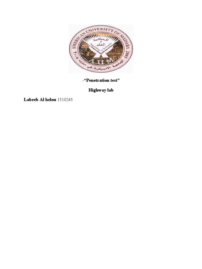 "Penetration Test" Highway Lab Labeeb Al Helou | PDF | Asphalt ...