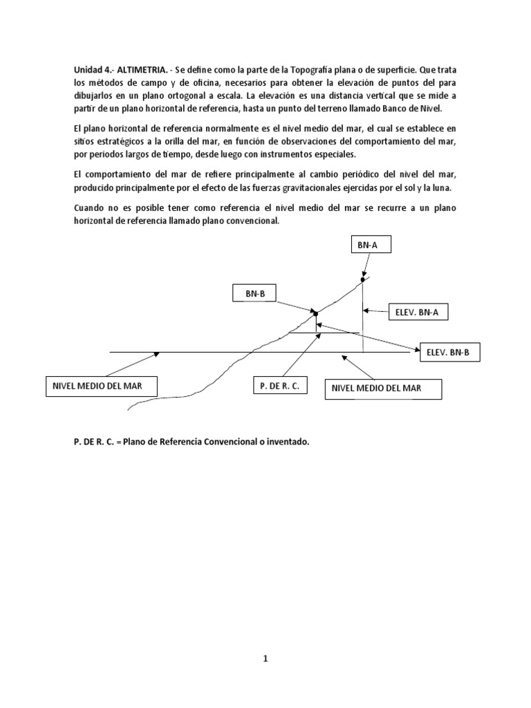 Unidad 4. - Altimetria | PDF | Geofísica | Geodesia