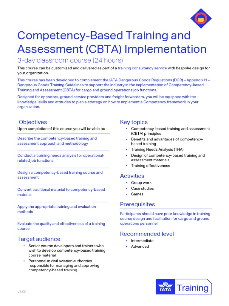 Competency-Based Training and Assessment (CBTA) Implementation | PDF ...