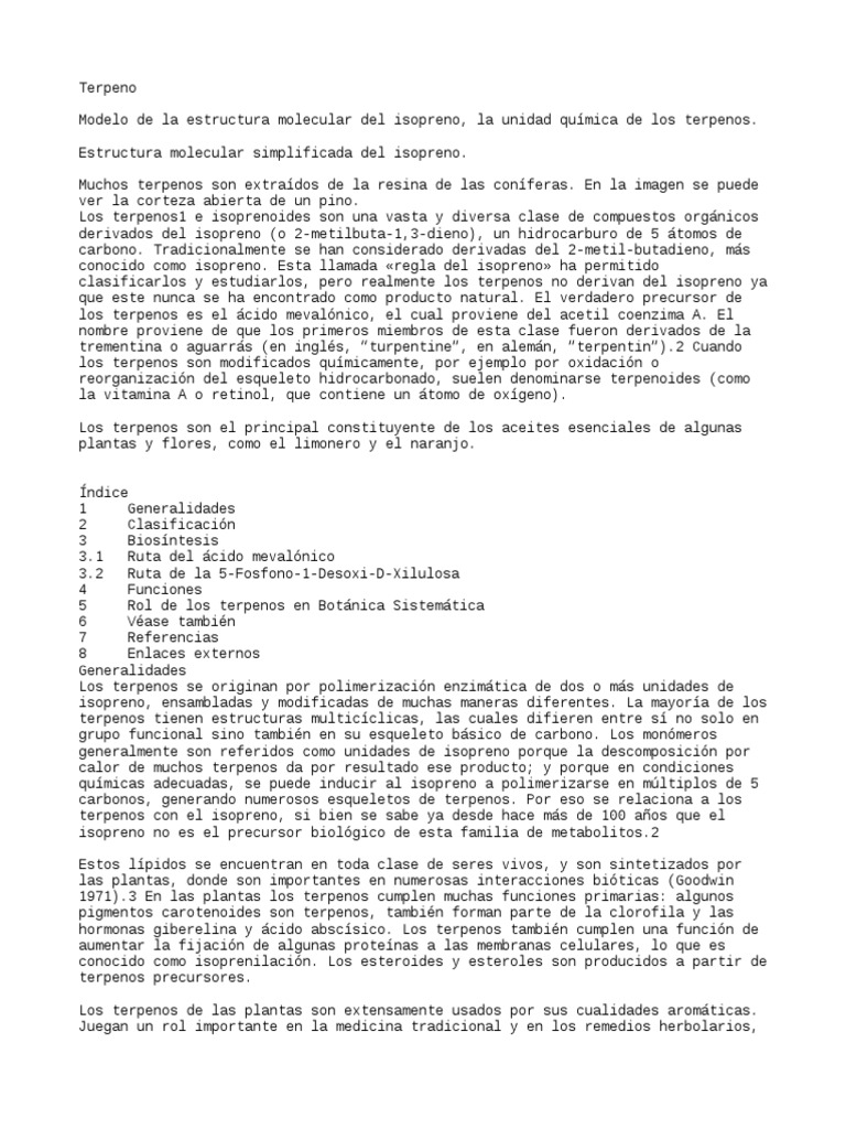 Estructura y clasificación de terpenos | PDF | Productos naturales ...