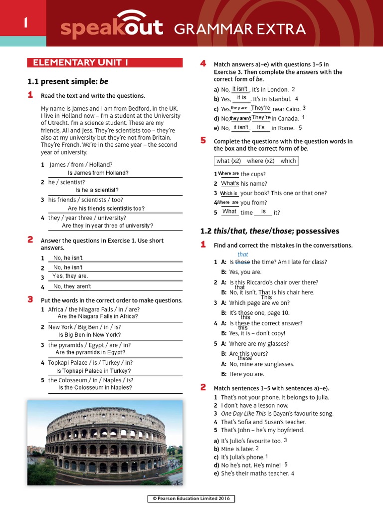 Grammar Extra: Elementary Unit 1 | PDF | Language Arts & Discipline