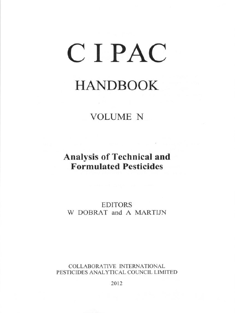 Cipac - Handbook - N | PDF