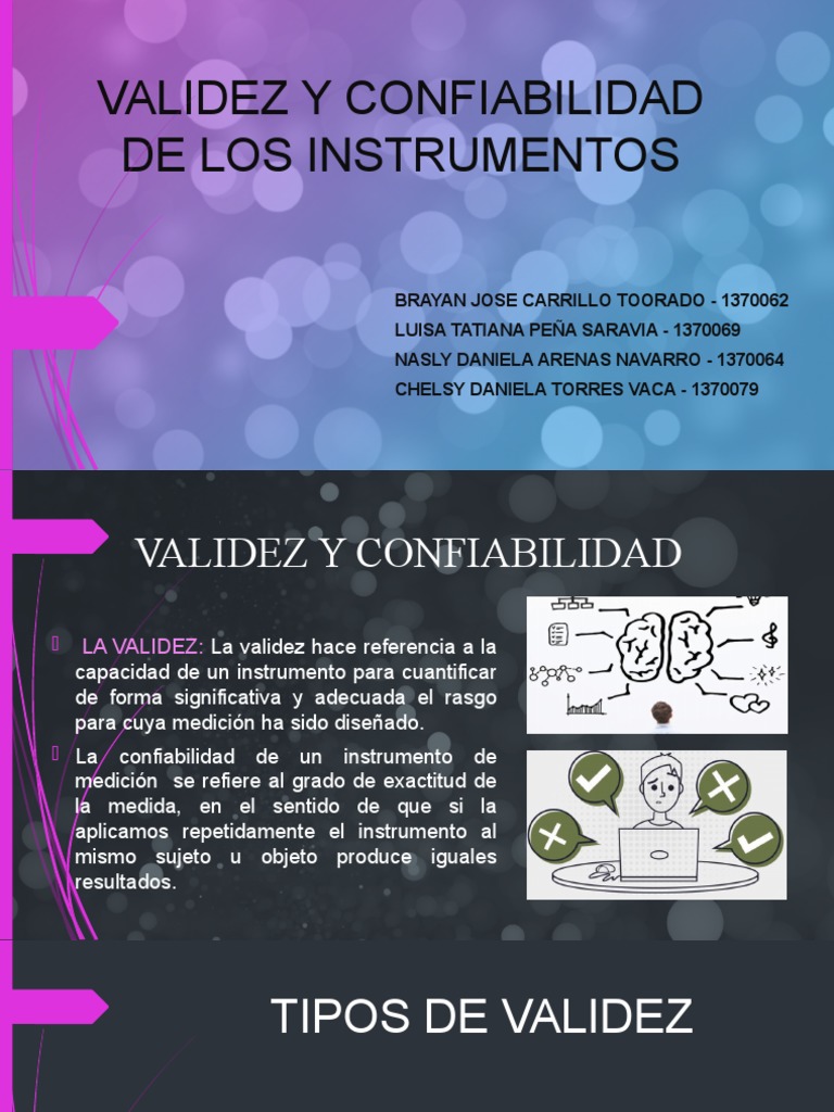 Validez y Confiabilidad de Los Instrumentos | PDF | Validez ...