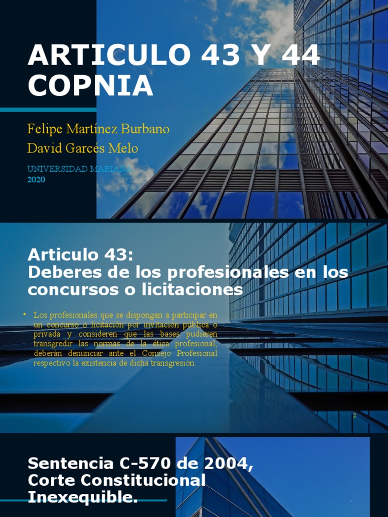 Articulo 43 y 44 | PDF