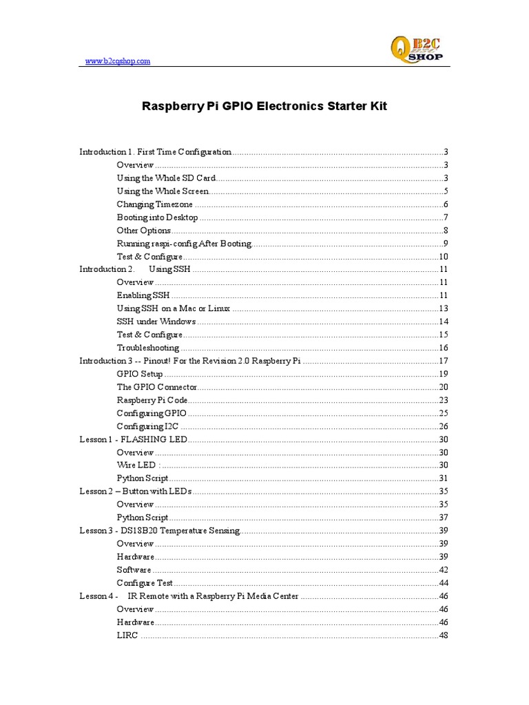 Raspberry Pi Kit Manual1 | PDF | Raspberry Pi | Secure Shell