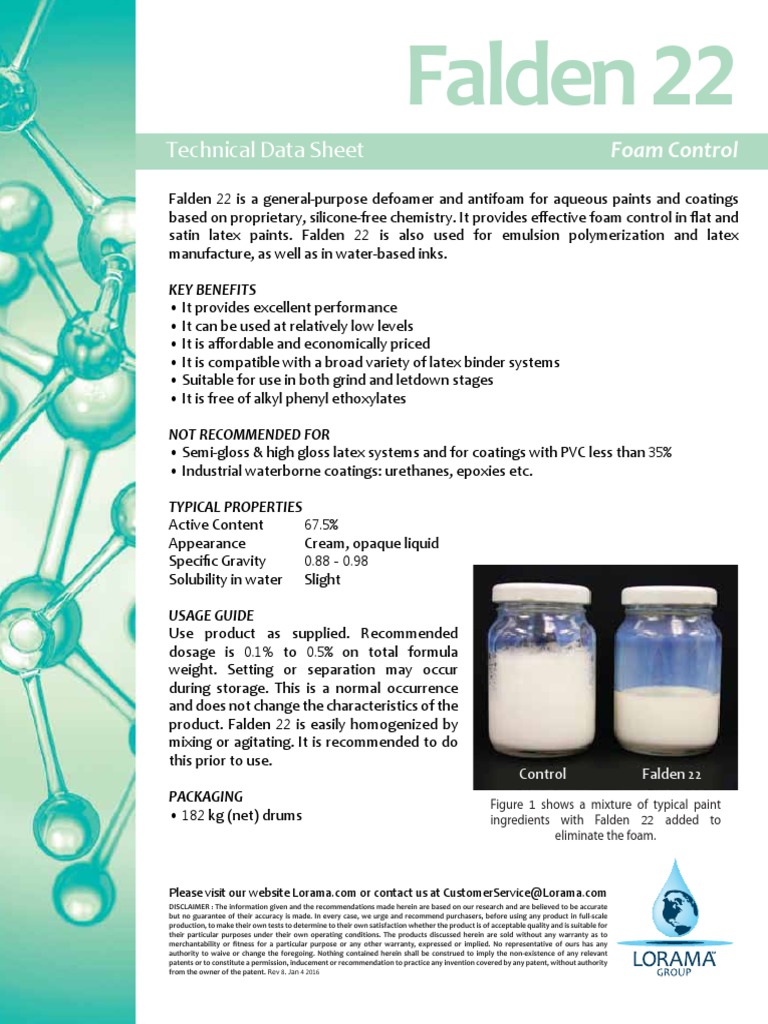 Technical Data Sheet: Foam Control | Download Free PDF | Paint | Chemical Substances