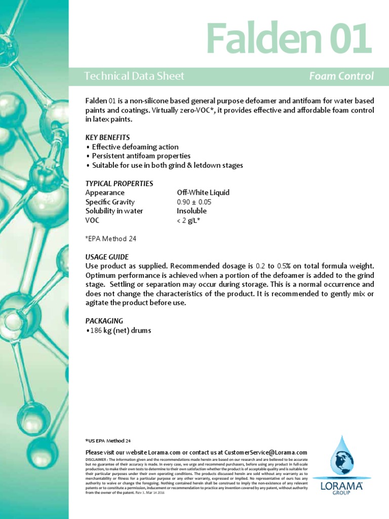 Technical Data Sheet: Foam Control | PDF