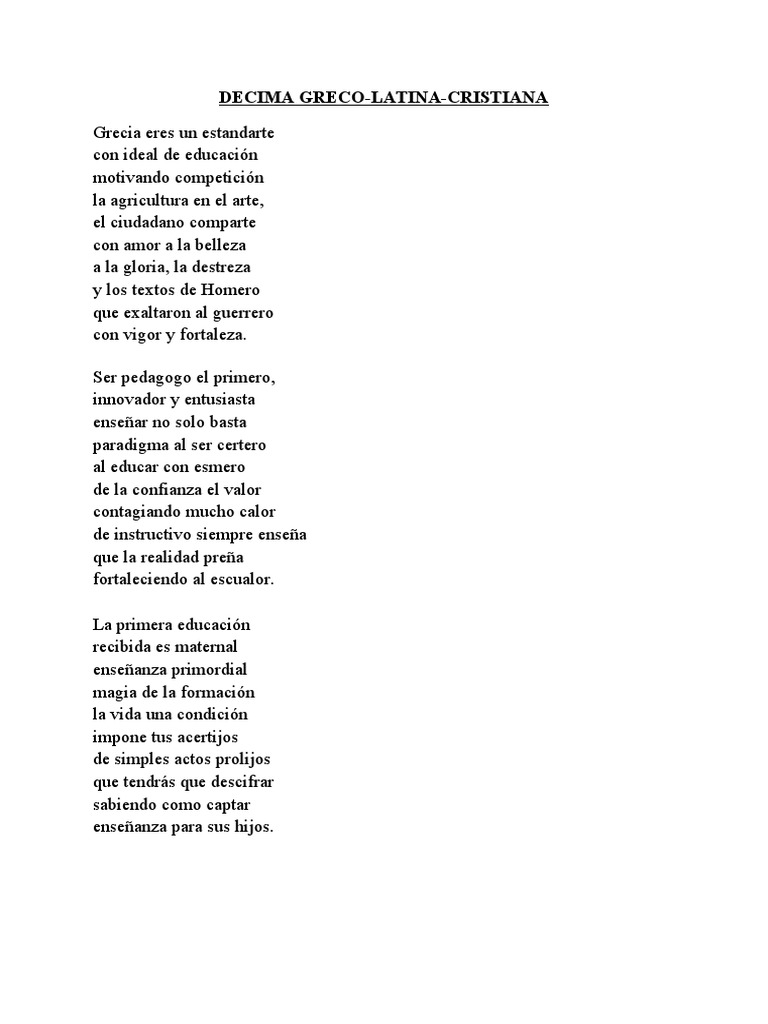 Decima Greco-Latina-Cristiana | PDF