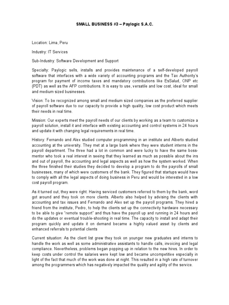 Small Business 3 - Paylogic | PDF | Payroll | Outsourcing