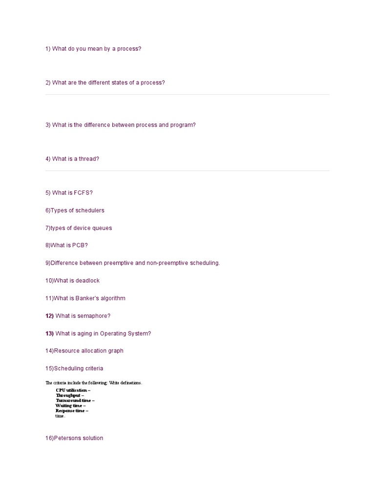 An Overview of Key Operating System Concepts: Processes, Scheduling, Concurrency ...