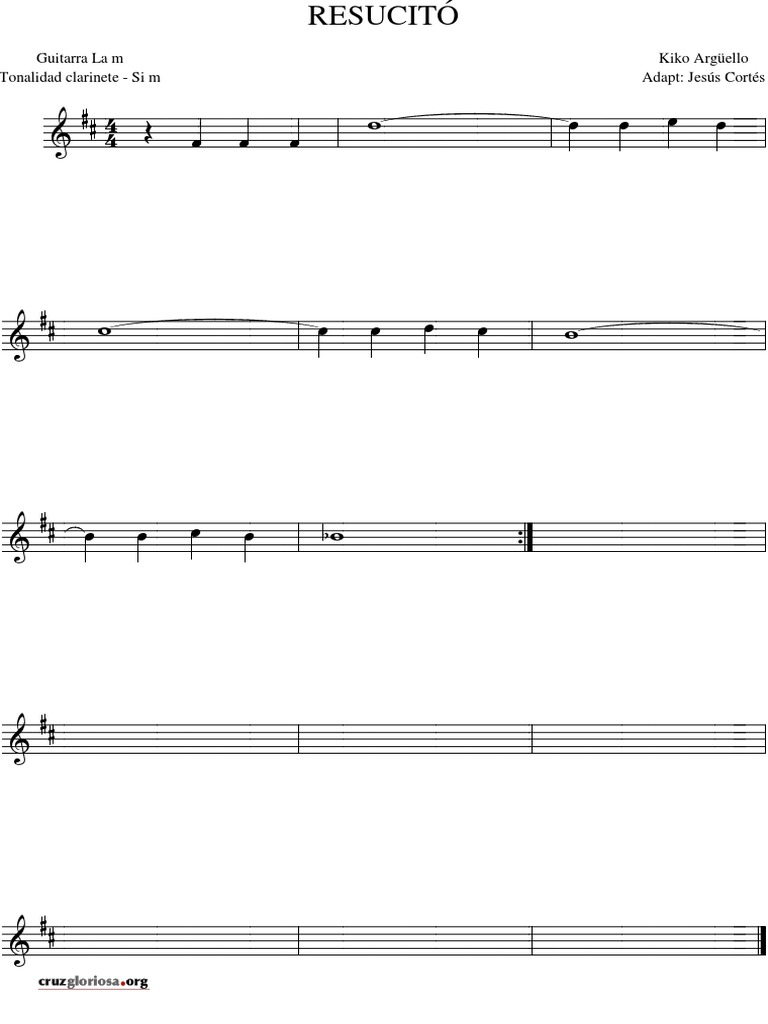 Resucito Partitura Clarinete Lam | PDF