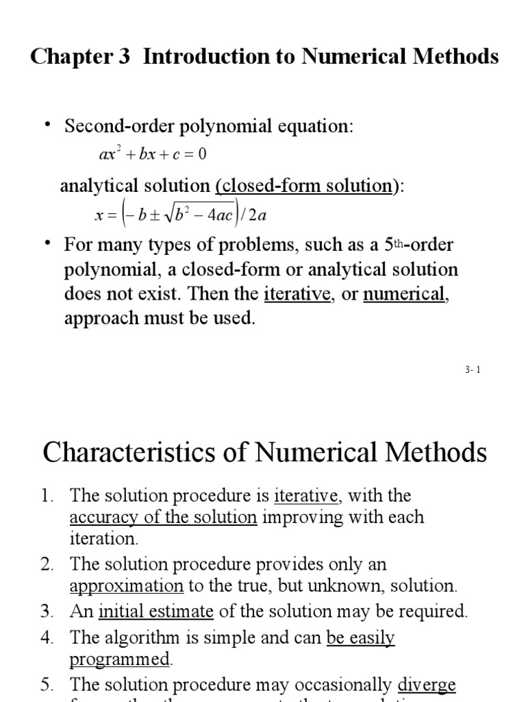 Chapter 3 Introduction To Numerical Methods: C BX Ax | PDF ...