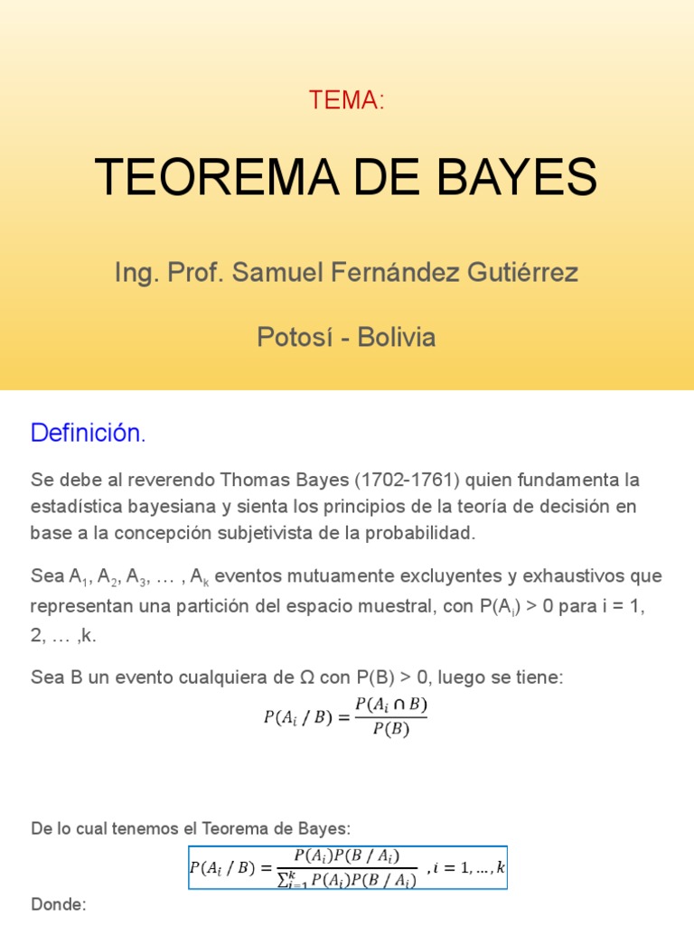 Ejercicios Resueltos Del Teorema de Bayes | PDF | Probabilidad | Probabilidades y estadísticas