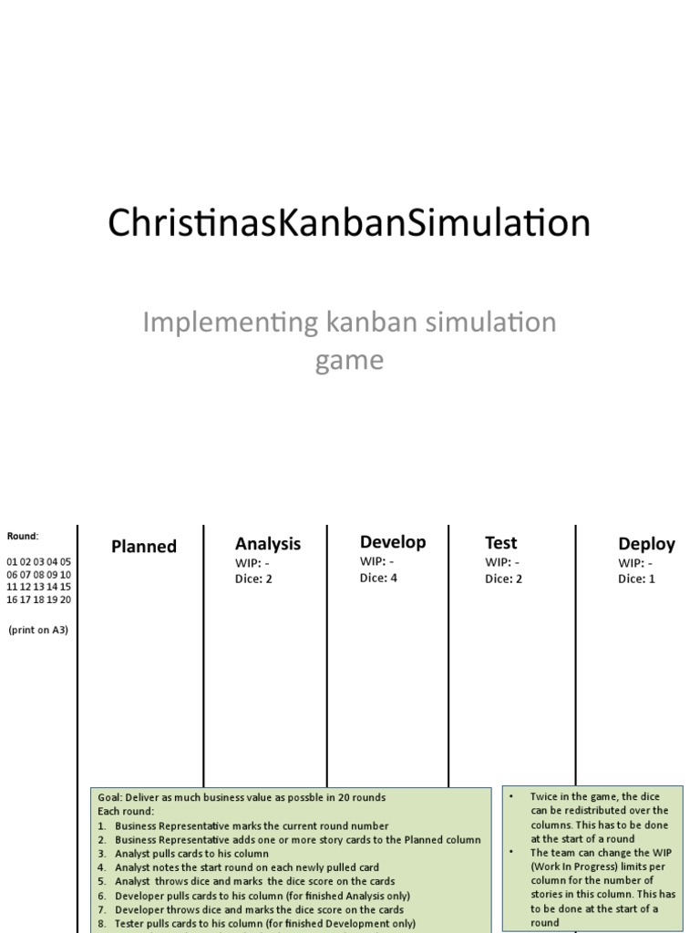 Christinaskanbansimulation: Implementing Kanban Simulation Game | PDF | Computing | Business ...
