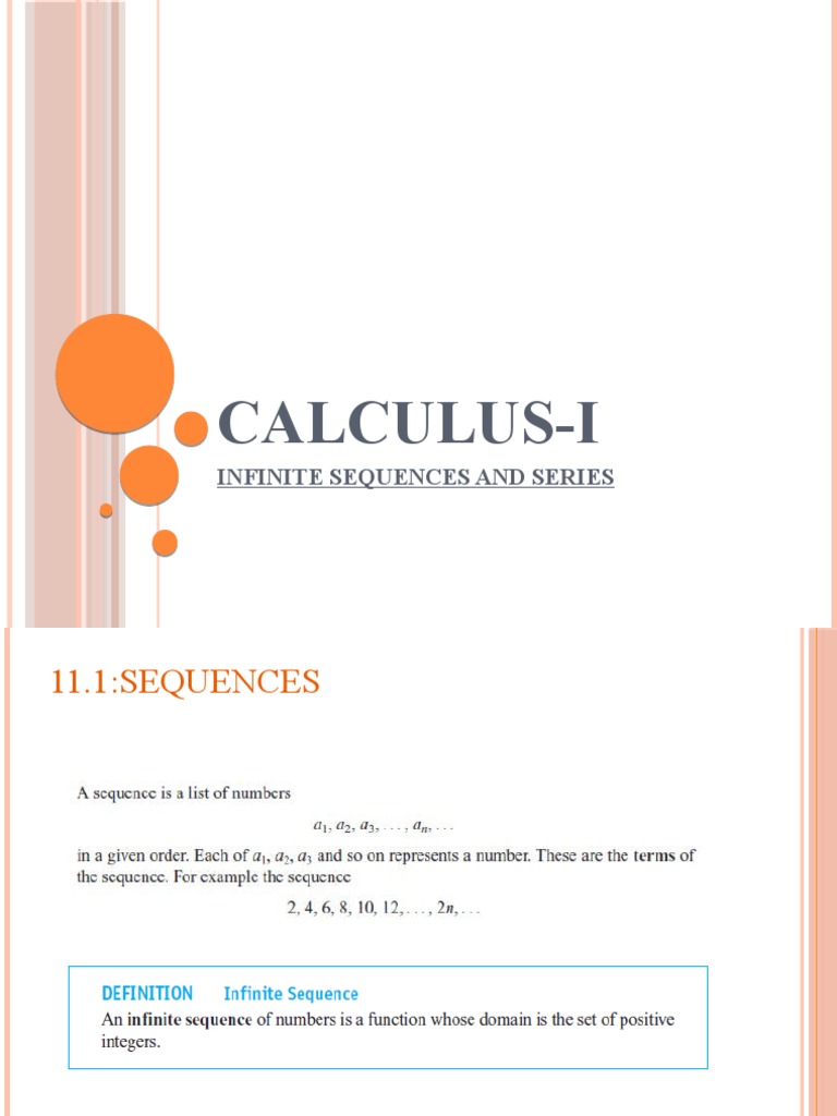 Lecture (Infinite Sequence and Series) | PDF | Science & Mathematics