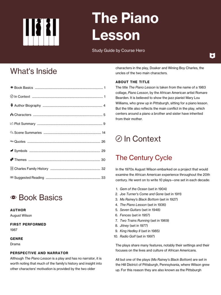 The Piano Lesson | PDF