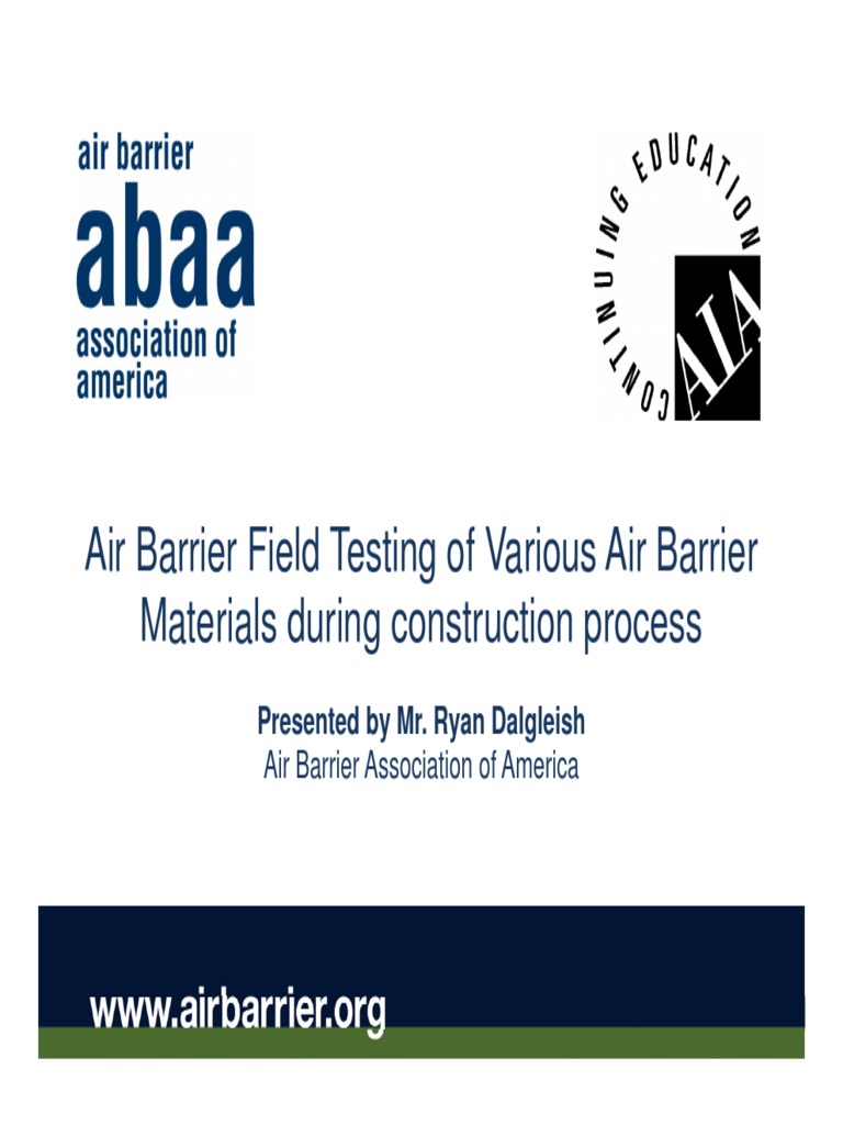 ABAA Field Test Standards | PDF | Leak | Adhesion