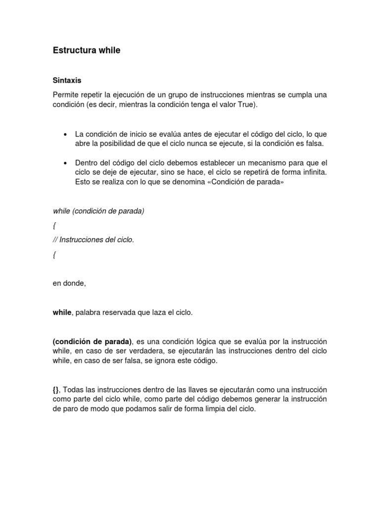 Estructura While PDF | PDF
