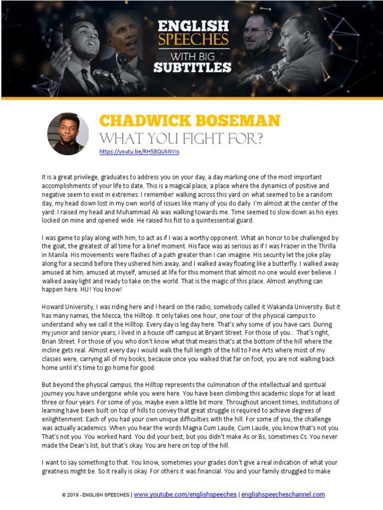 Transcript - Chadwick Boseman | PDF | Soap Opera