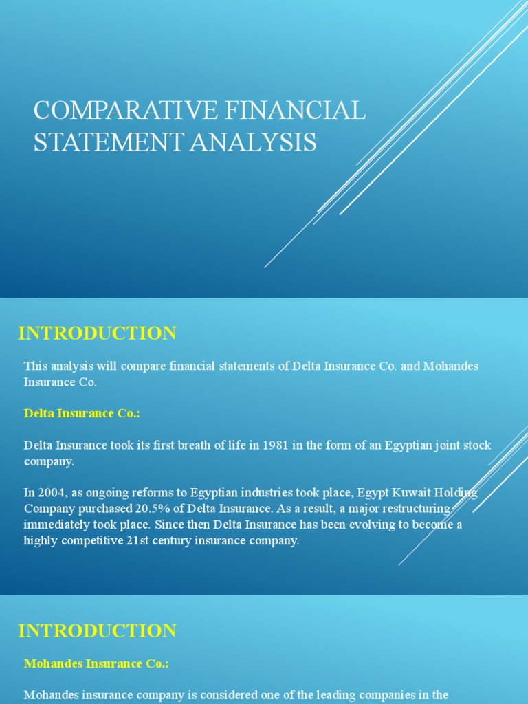 Comparative Financial Statement Analysis - M2 | PDF | Egypt | Insurance