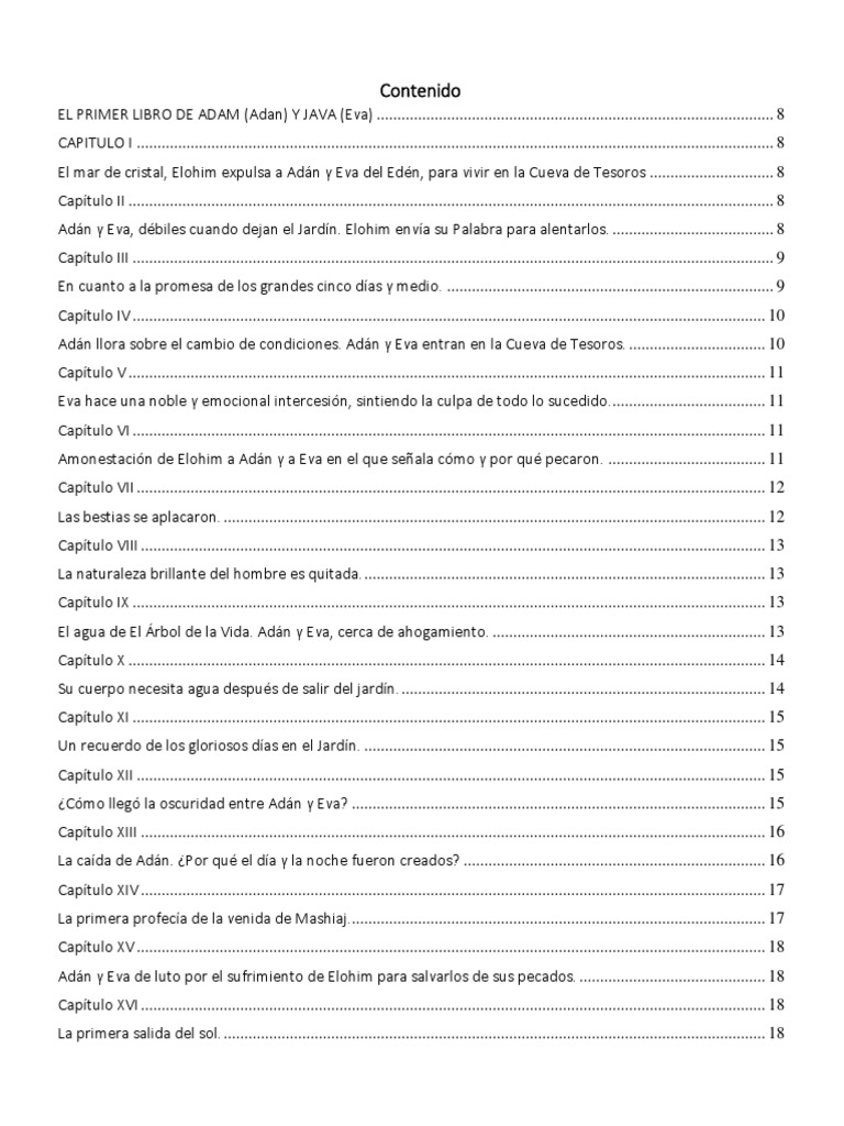 Primer y Segundo Libro de Adam | PDF | Adán y Eva | Adán