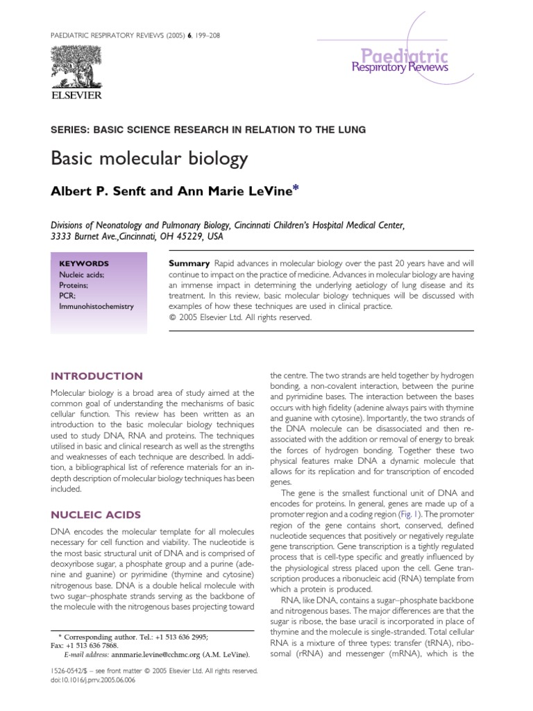 Basic Molecular Biology | PDF | Reverse Transcription Polymerase Chain ...