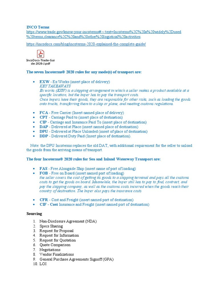 Inco Terms: Incodocs-Trade-Gui De-2020-J PDF | Download Free PDF ...