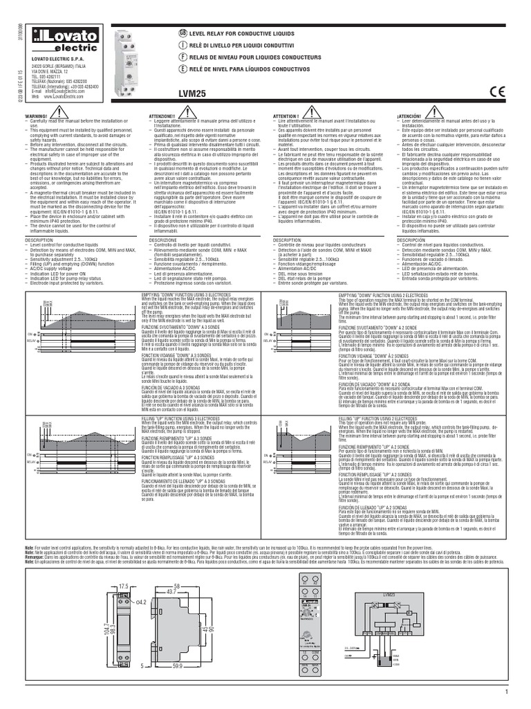 LMV 25 Control Nivel Electrodos | PDF | Componentes eléctricos ...