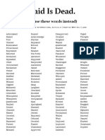 'Said Is Dead' Word List | PDF