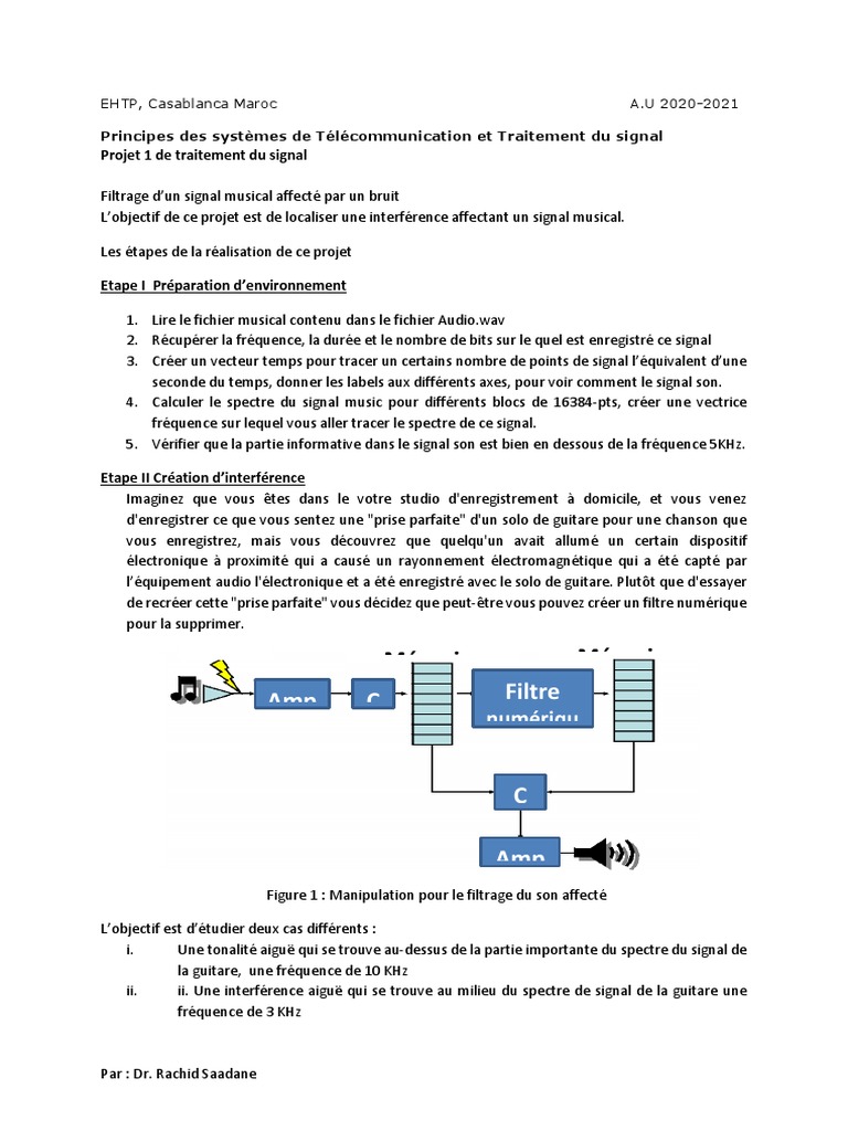 Filtrage du Signal Musical avec Bruit | PDF | Filtre (électronique ...