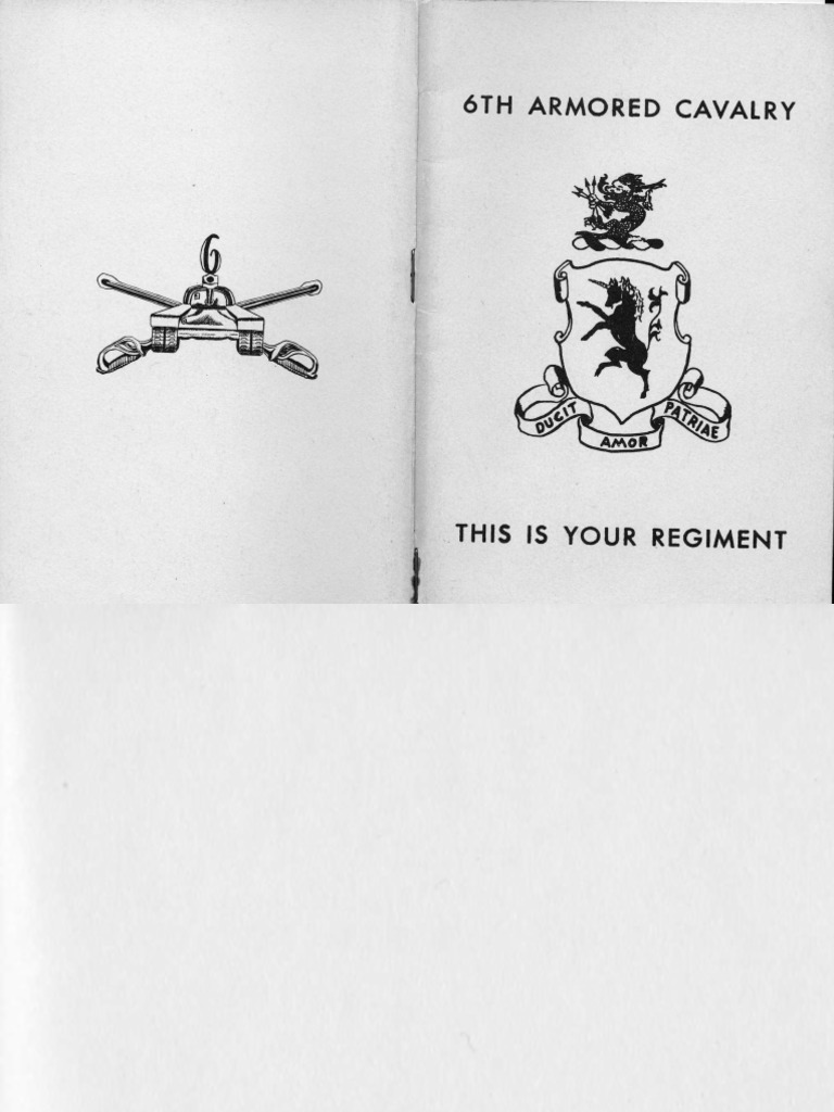 6th Armored Cavalry This Is Your Regiment | Cavalry | Military