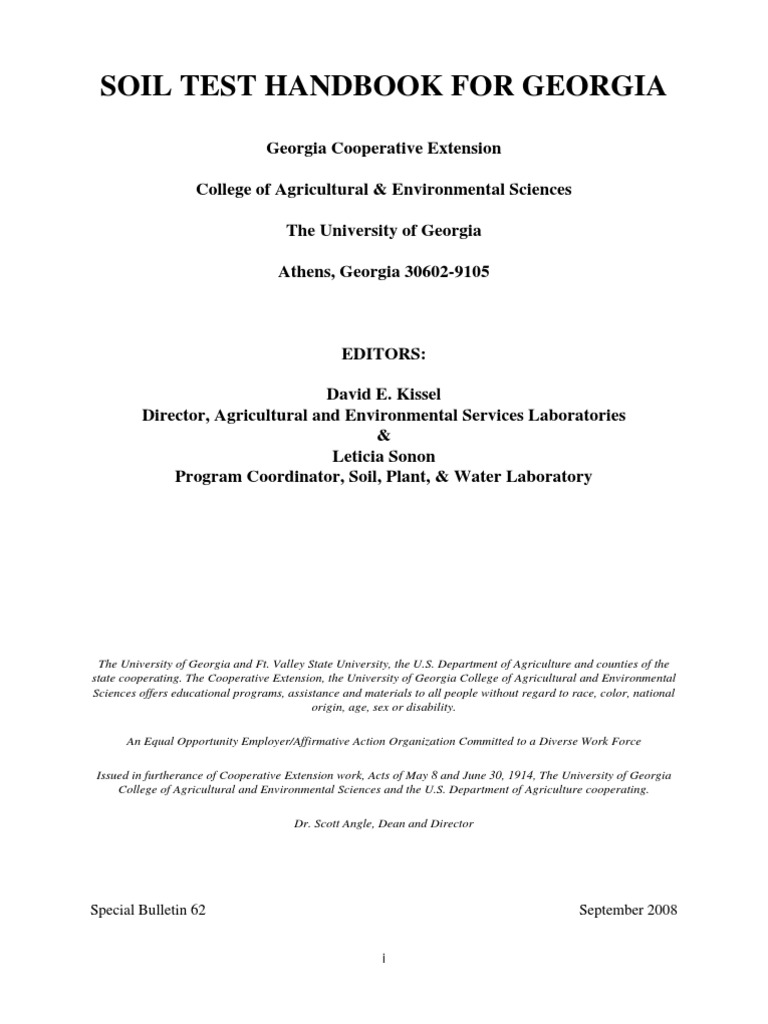 Georgia Soil Test Handbook Guide | PDF