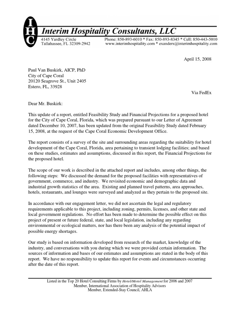 Letter | PDF | Feasibility Study | Business