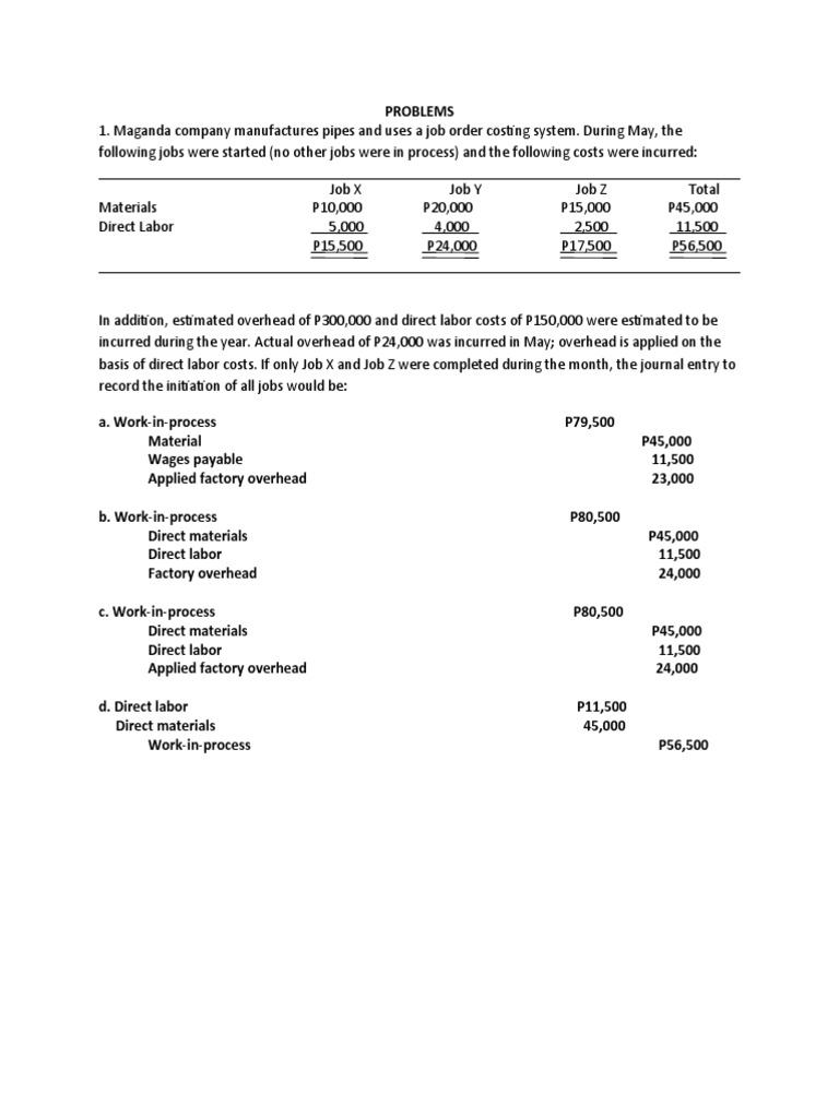 Job Order Costing Journal Entries Pdf Cost Of Goods Sold Inventory