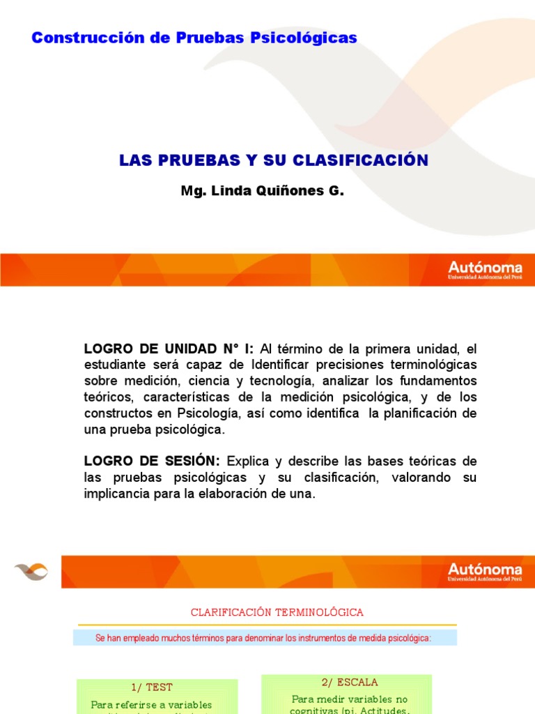Sesion 3 - Clasificación de Las Pruebas Psicológicas | PDF | Pruebas psicologicas | Inteligencia