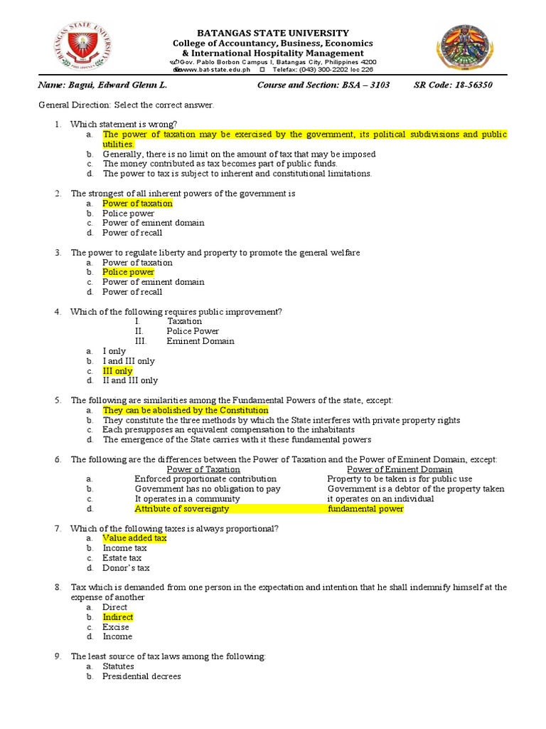 Assignment 2 - Fundamental Principles | PDF | Eminent Domain | Taxes