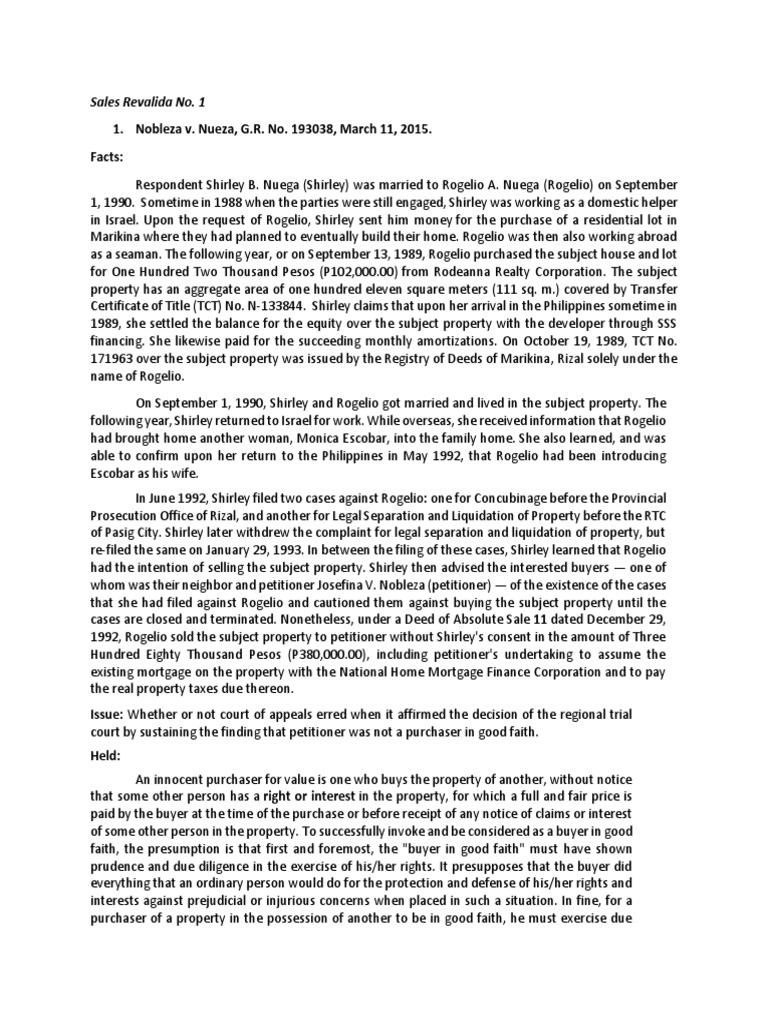 Sales Revalida Part 1 | Download Free PDF | Offer And Acceptance | Lease