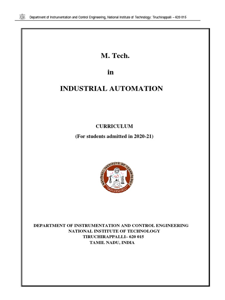 M Tech Industrial Automation | PDF | Electric Motor | Embedded System