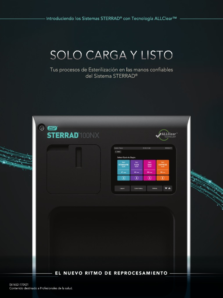 FOLLETO ESTERILIZADOR STERRAD 100NX ALL CLEAR - Compressed | PDF
