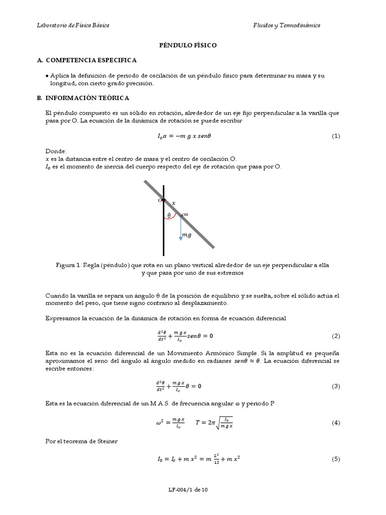 Practica Pendulo Fisico | PDF | Péndulo | Rotación