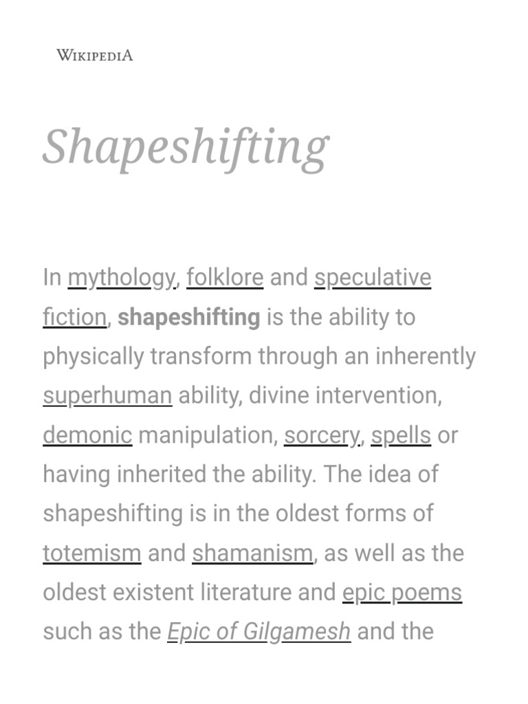 Shapeshifting | PDF | Shapeshifting | Hera