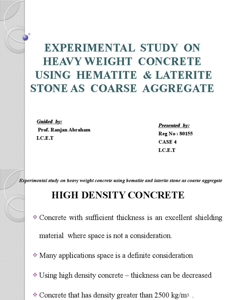 Athira Suresh - Hematite Concrete | PDF | Construction Aggregate | Concrete