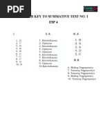 Grade 7 Summative Test Answer Key | PDF