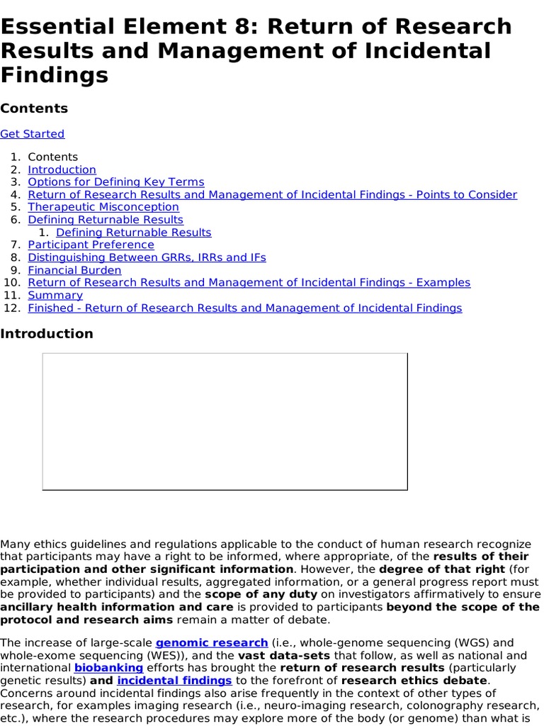 Genomic Research Biobanking Incidental Findings | PDF | Whole Genome ...