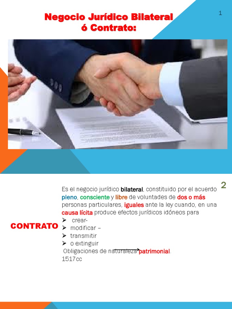 Negocios Jurídicos Bilaterales o Contratos PDF | PDF | Derecho ...