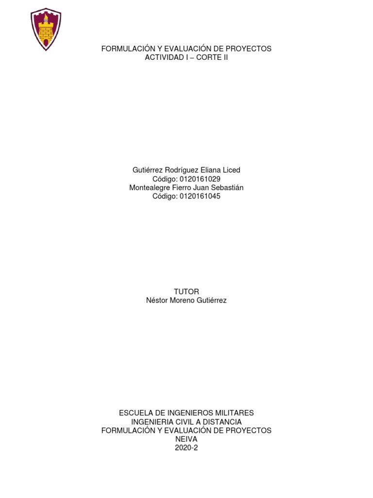 Taller 1 - C2 Formulacion Proyectos | PDF | Gestión de la calidad ...